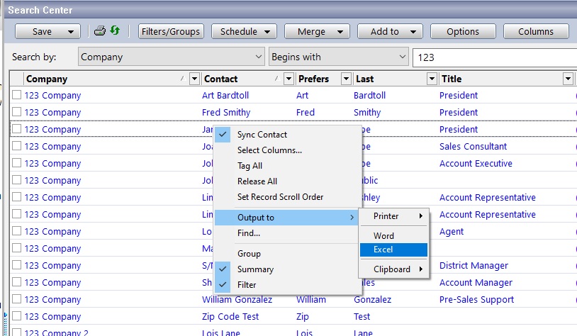 Simple Exporting Using Output To The Goldmine Compass 8086