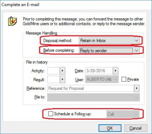 Retaining E-Mail in your Inbox - The GoldMine Compass